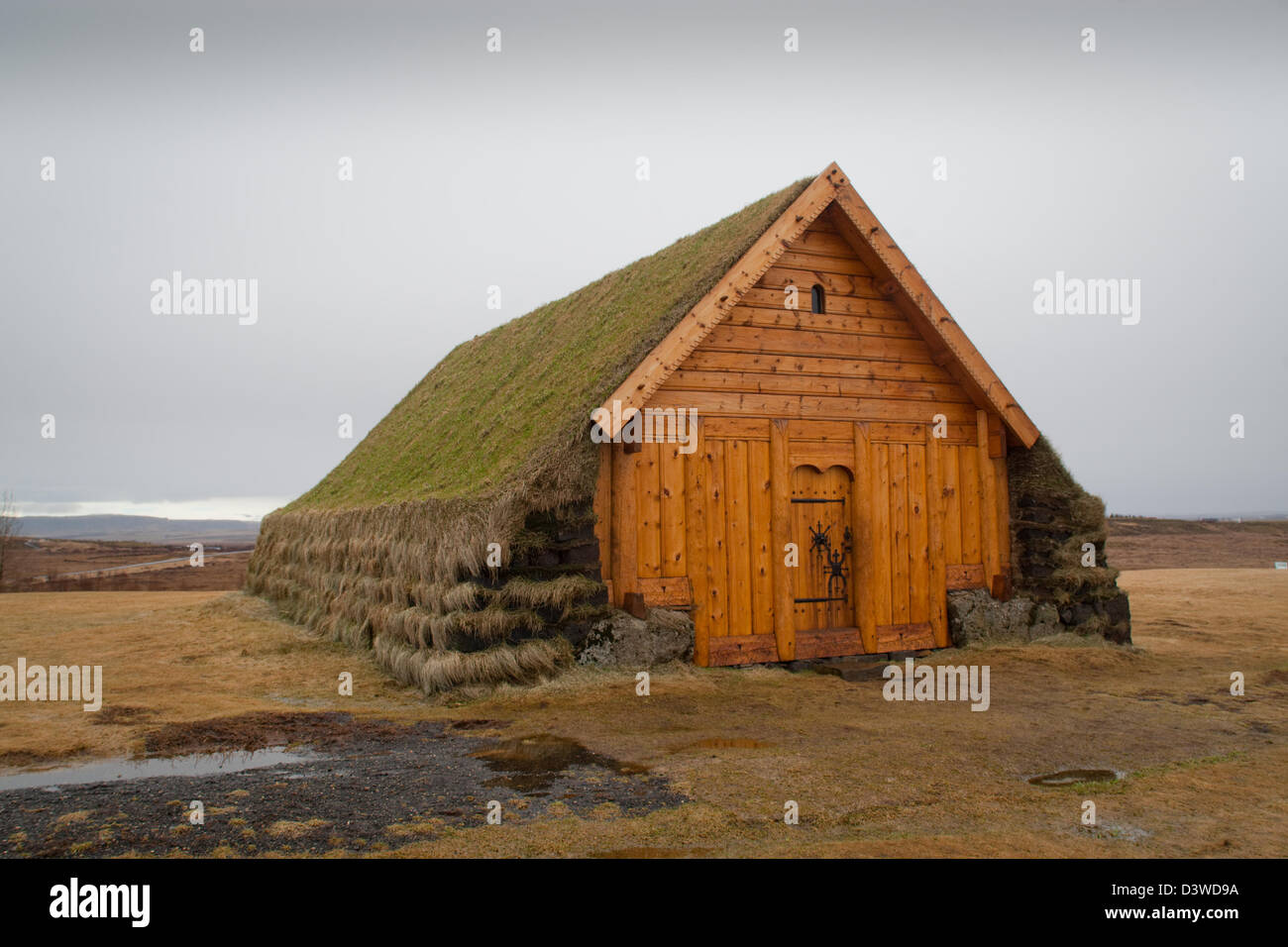 Turf-roofed building, Iceland Stock Photo - Alamy