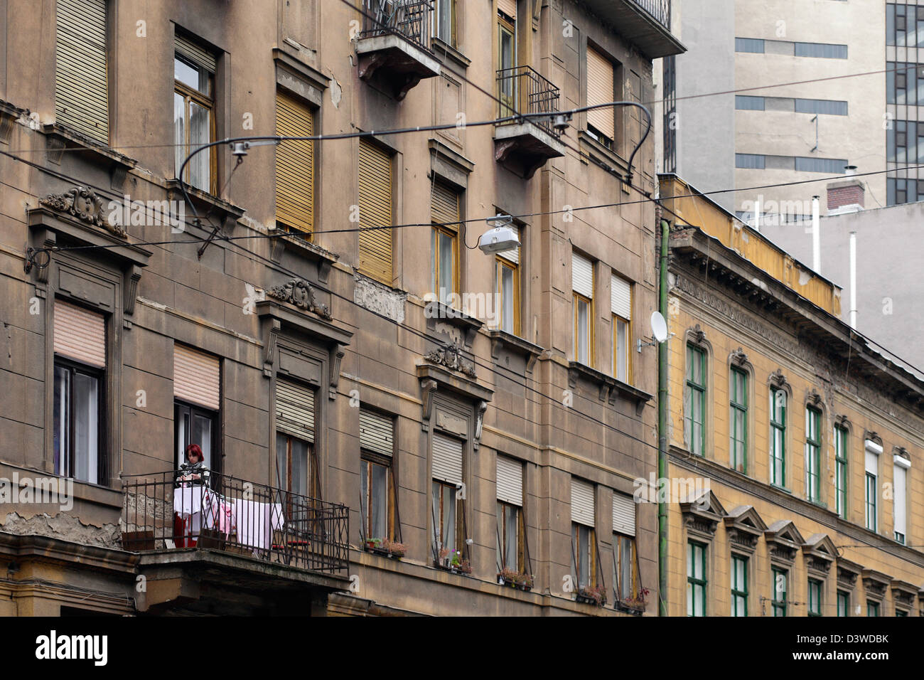 Budapest, Hungary, old buildings in the district Jozsefvaros Stock ...