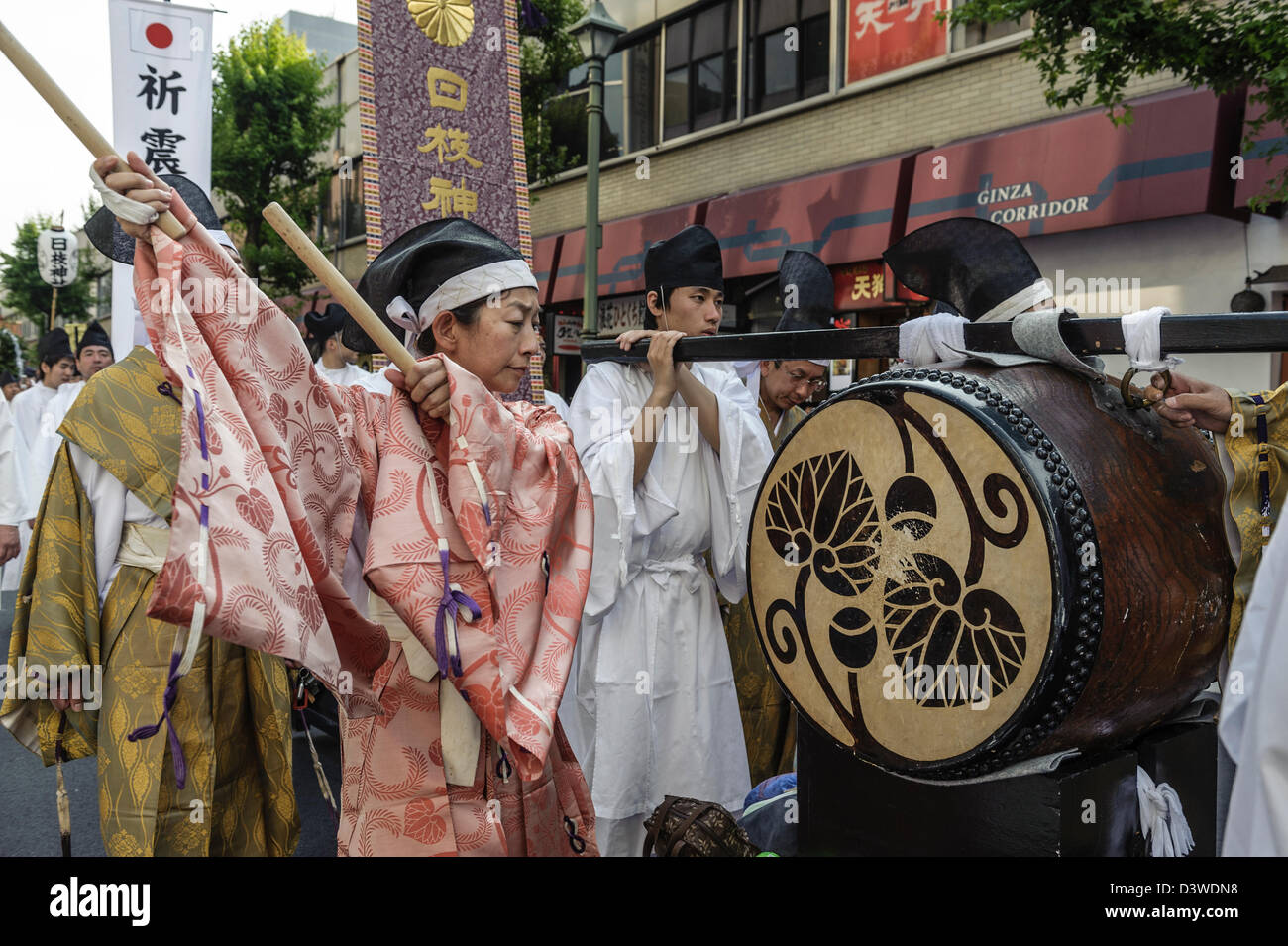 Religious parade on the streets of Tokyo, Japan, Asia Stock Photo - Alamy
