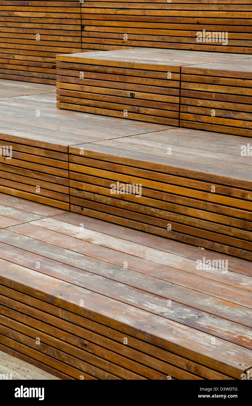 A seating detail from the High Line, a park in New York City Stock ...