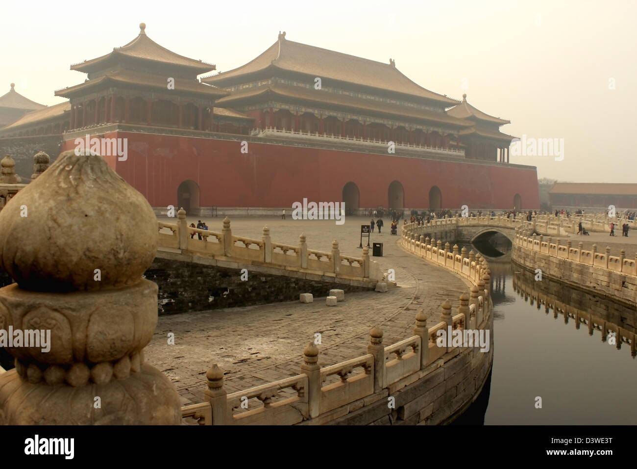 The Forbidden City, Beijing, China: view of the Meridian Gate Stock ...