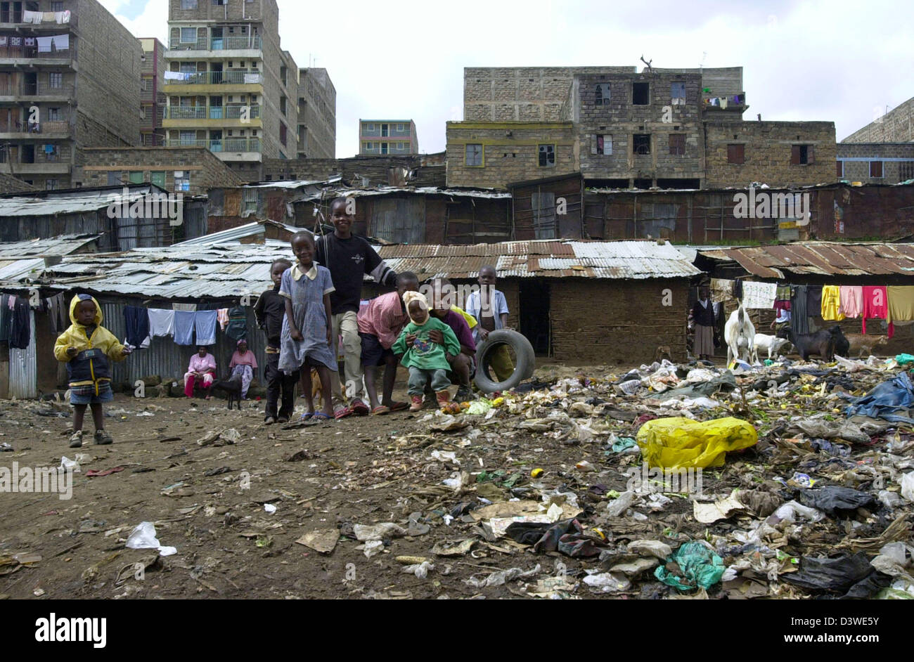 The Kenyan slum of Mathare, only five km from Nairobi city centre ...