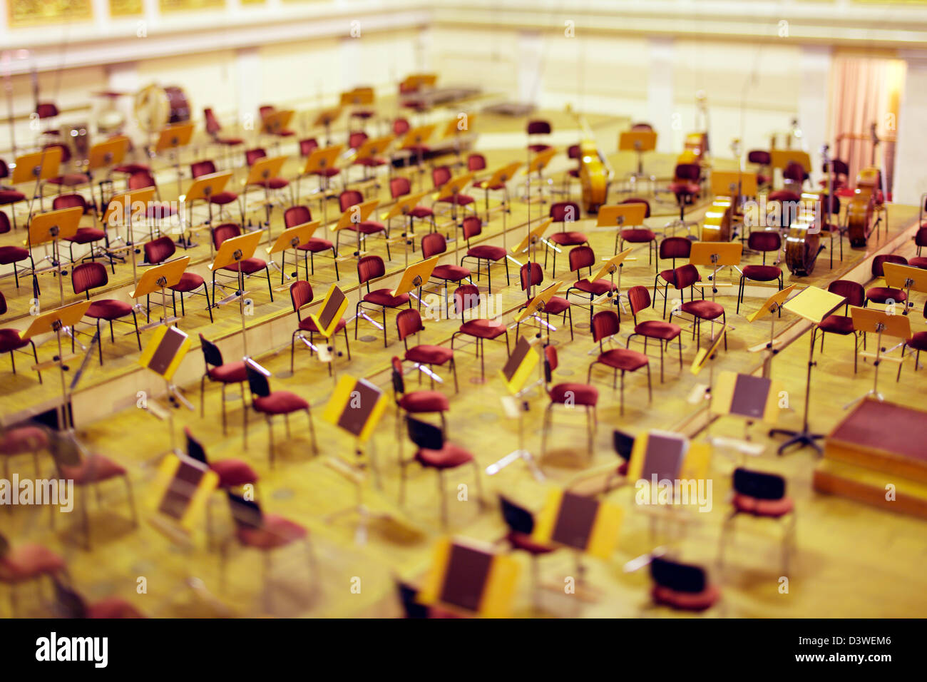 Berlin, Germany, the stage with seating for the orchestra in the ...