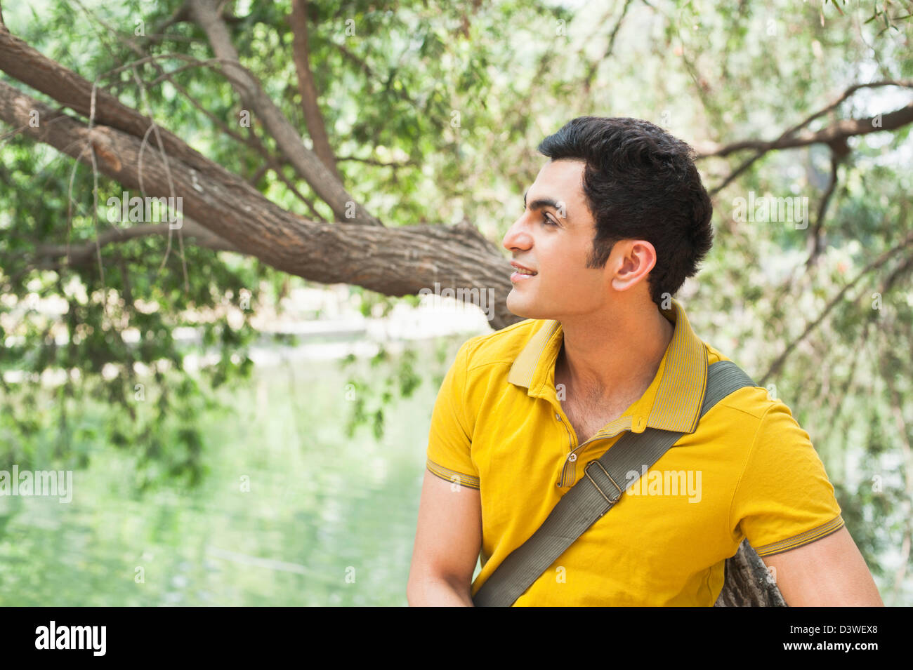 Man smiling in a park, Lodi Gardens, New Delhi, Delhi, India Stock ...