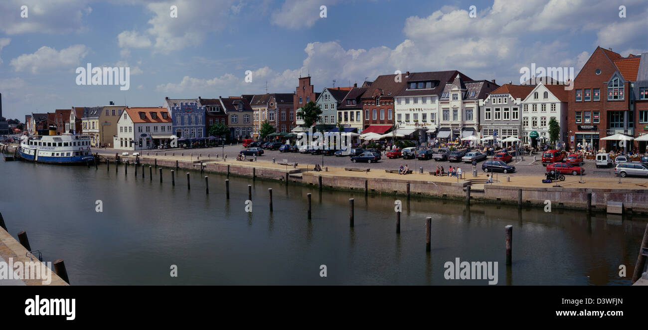 Harbor of Husum, Germany, Panoramic scene Stock Photo - Alamy