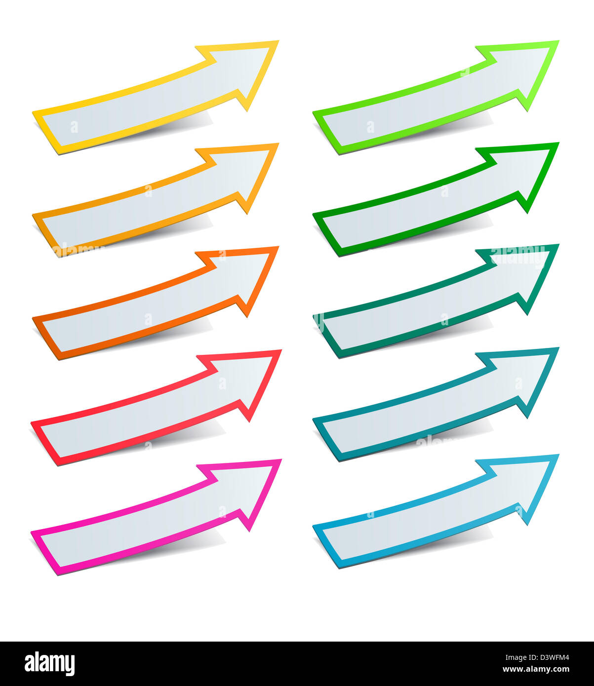 Color arrows sticker set, illustration Stock Photo - Alamy