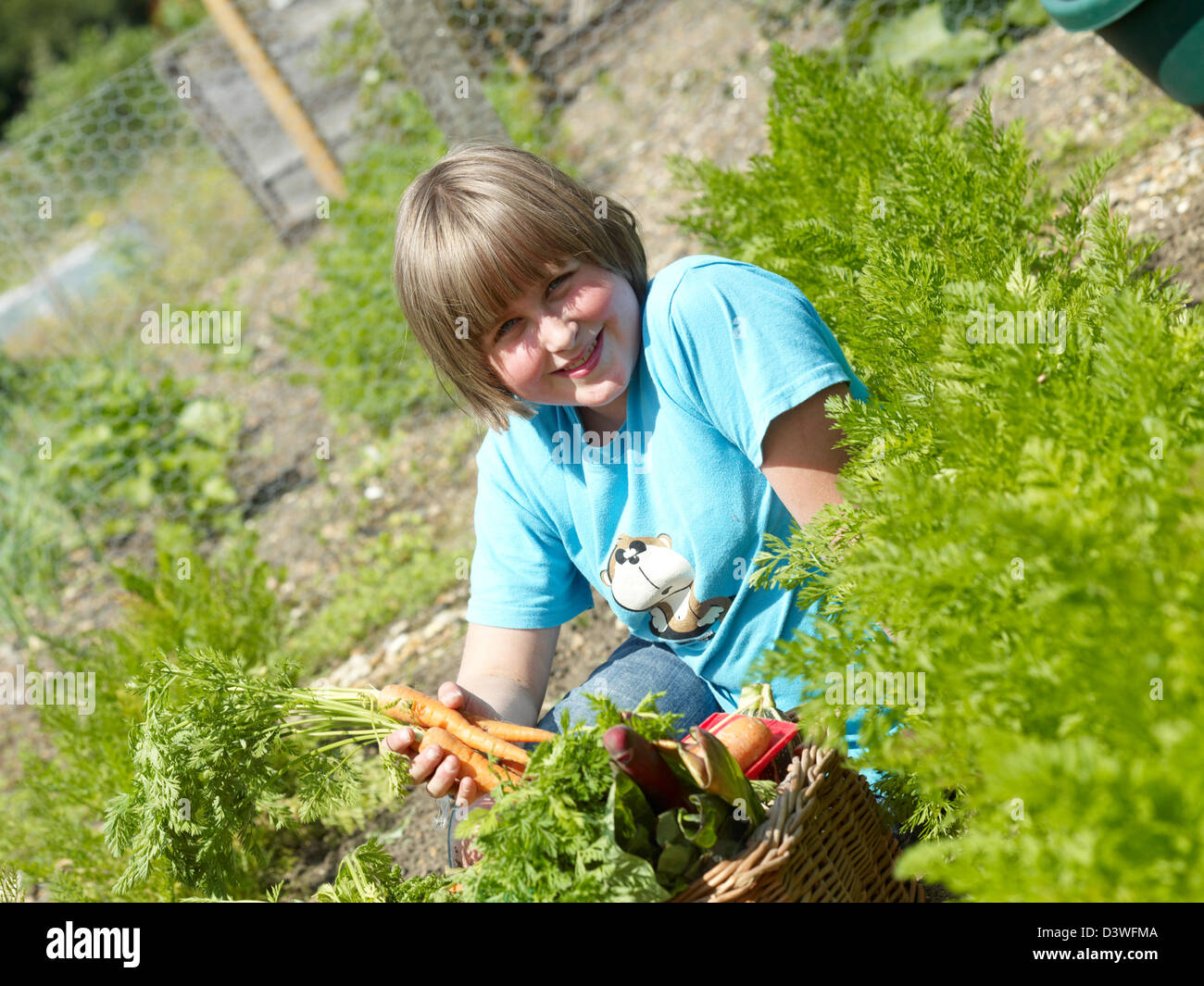 Children at the allotment Stock Photo - Alamy