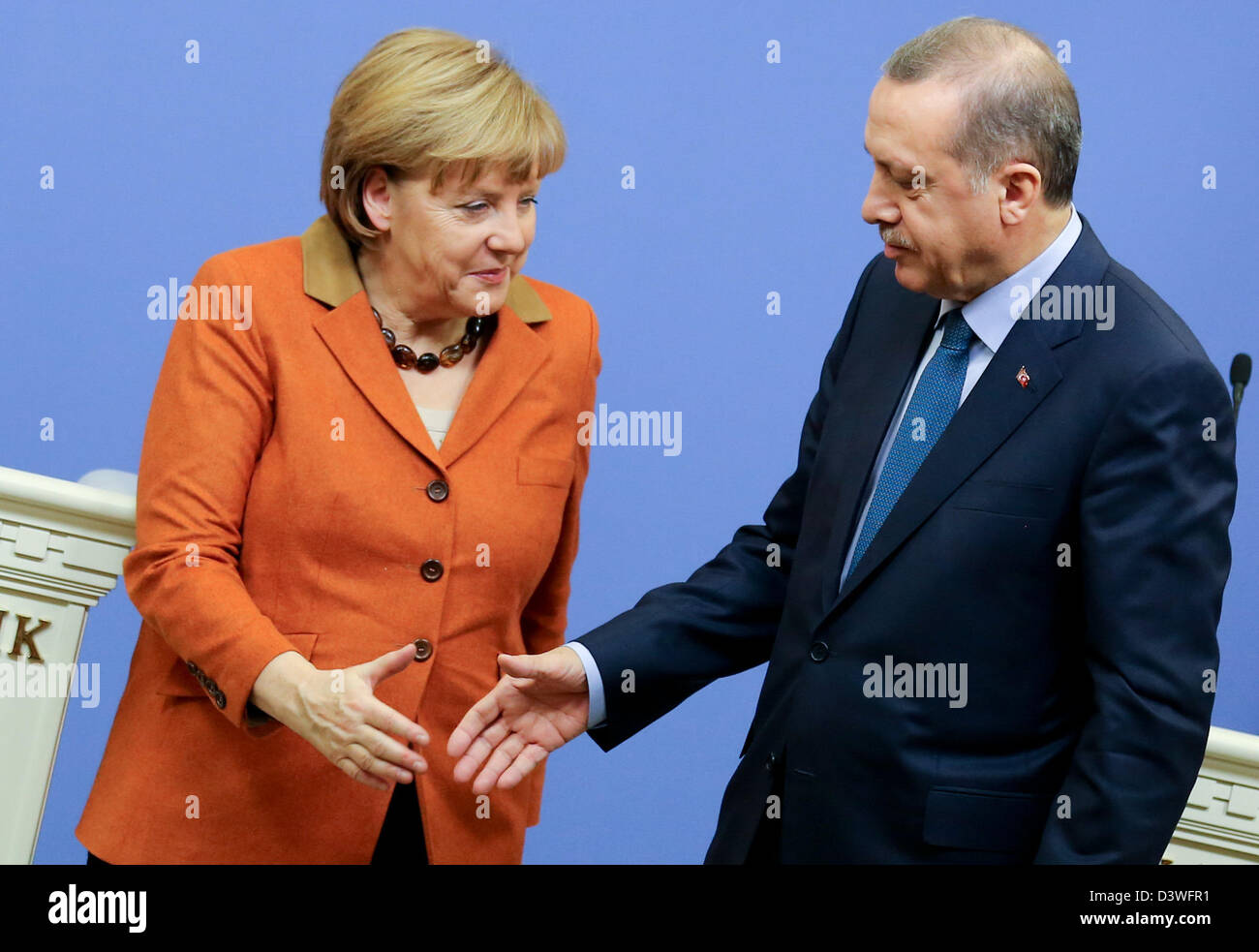 German Chancellor Angela Merkel and Prime Minister of Turkey Recep ...