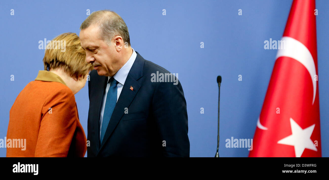 German Chancellor Angela Merkel and Prime Minister of Turkey Recep ...
