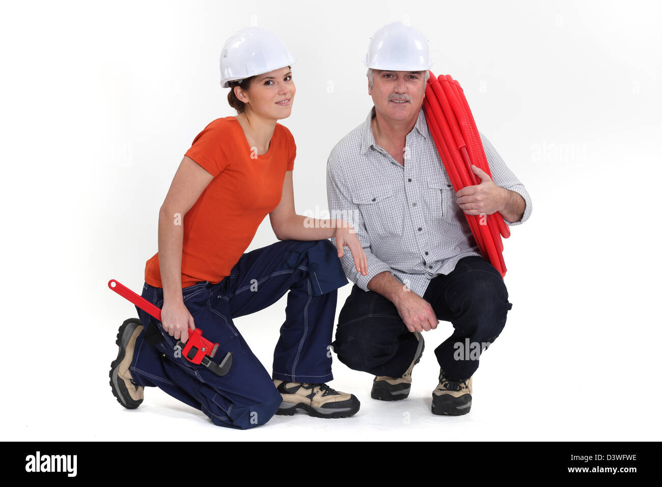 A couple of plumbers Stock Photo - Alamy