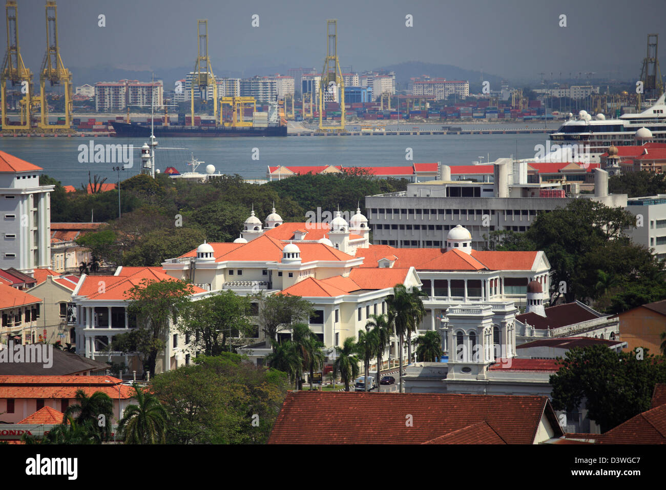 Malaysia, Penang, Georgetown, Supreme Court, harbour, aerial view Stock ...