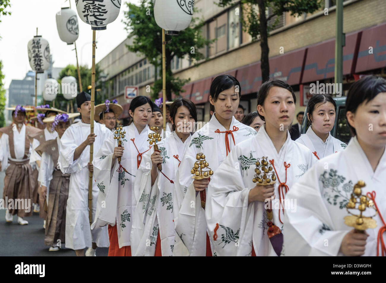 Religious parade on the streets of Tokyo, Japan, Asia Stock Photo - Alamy