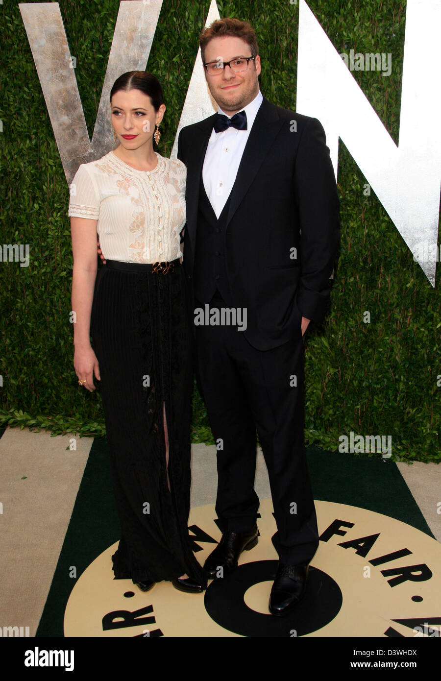 LAUREN MILLER & SETH ROGEN 2013 VANITY FAIR OSCAR PARTY SUNSET TOWER ...