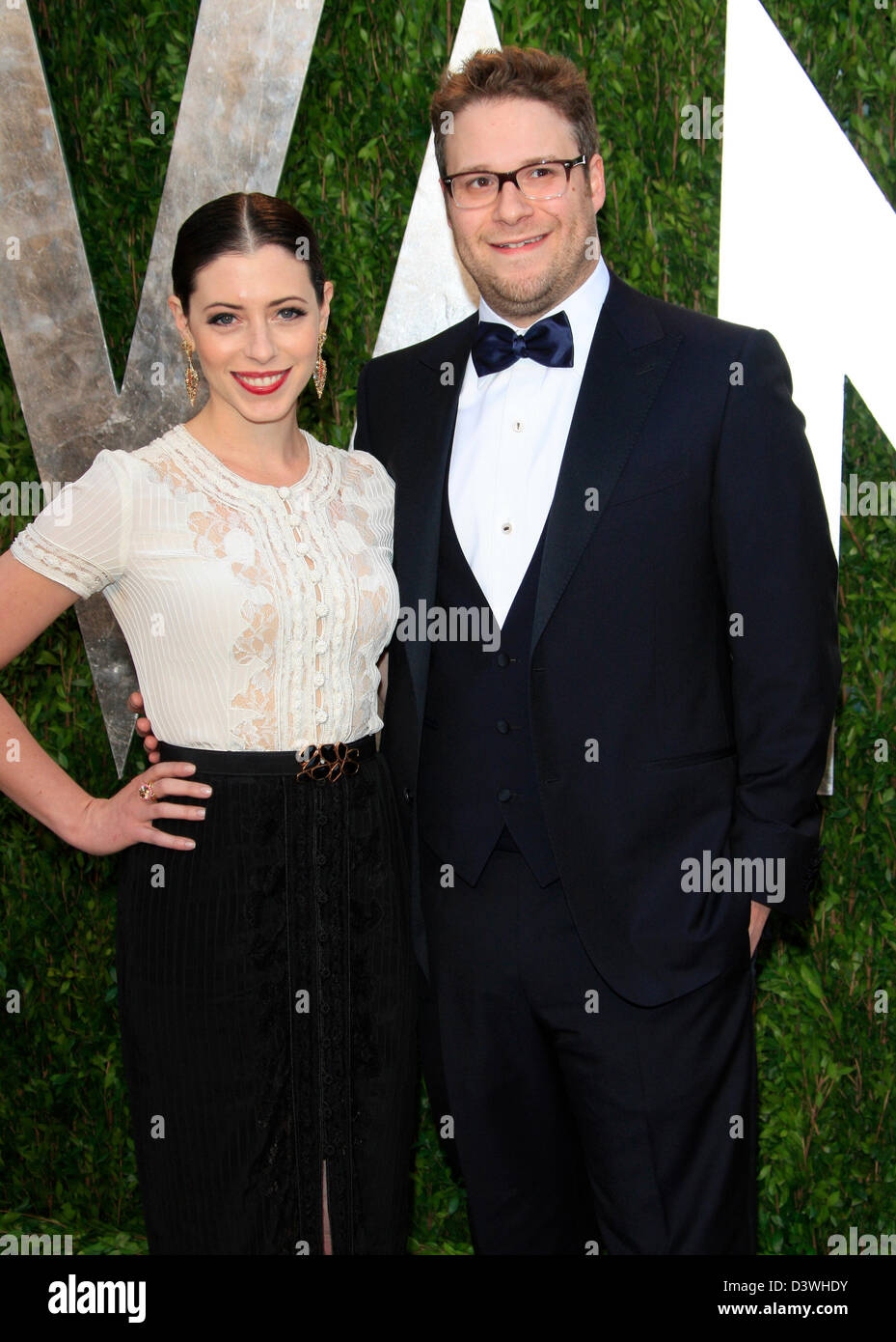 LAUREN MILLER & SETH ROGEN 2013 VANITY FAIR OSCAR PARTY SUNSET TOWER ...