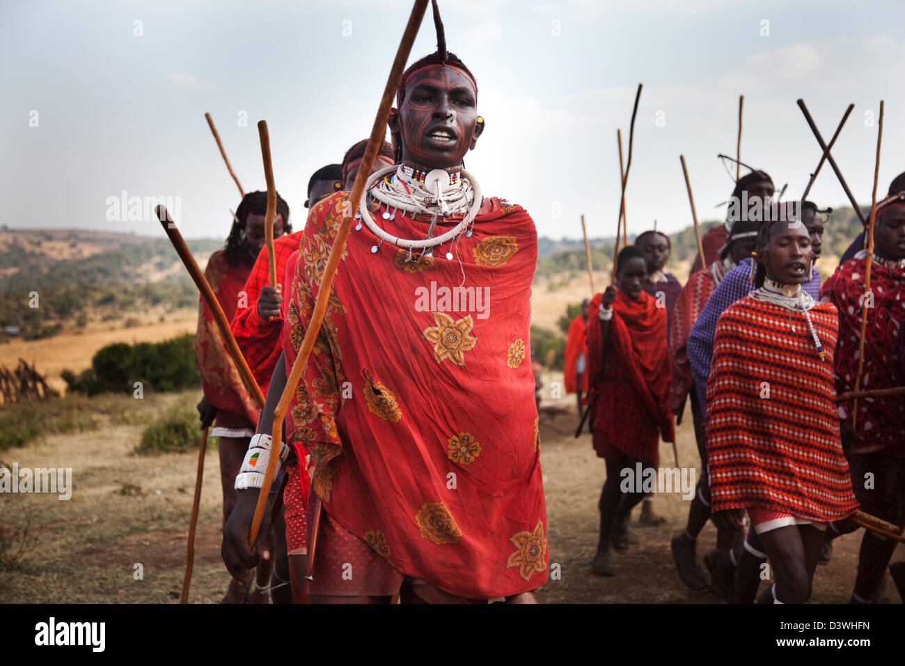 Young men called Morans dance around their village at a wedding party ...