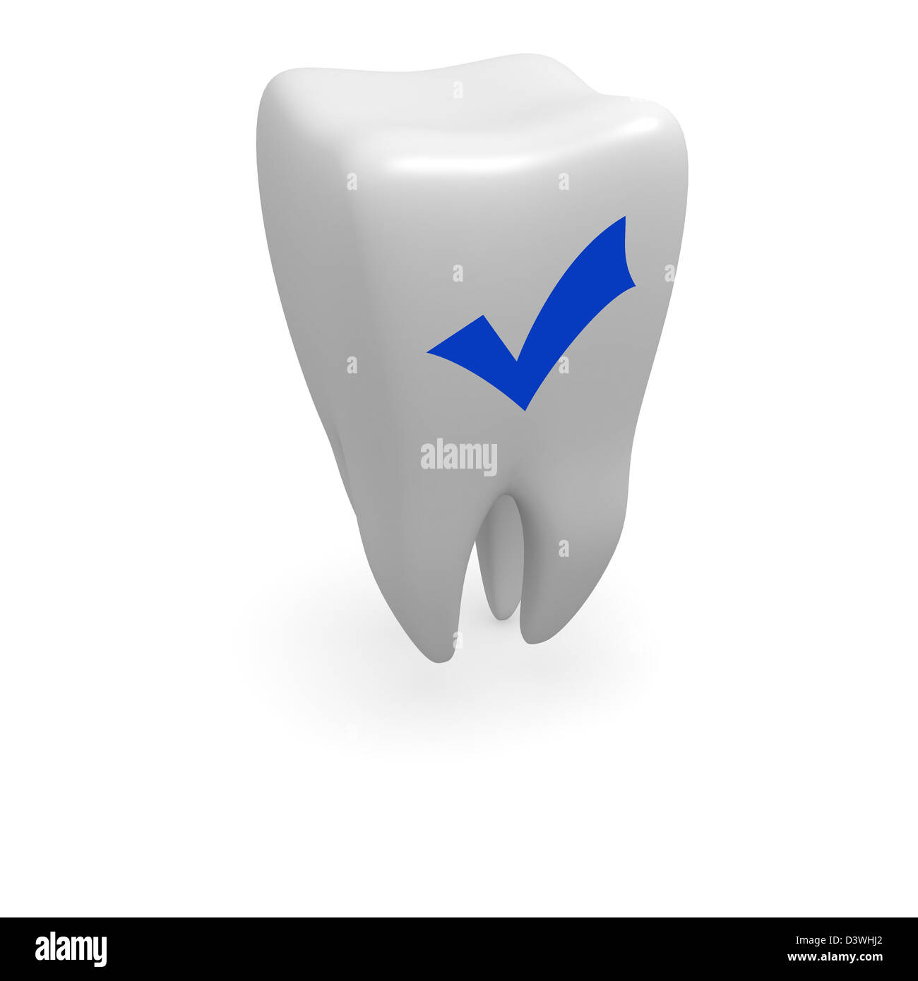 Tooth with a blue check mark Stock Photo - Alamy