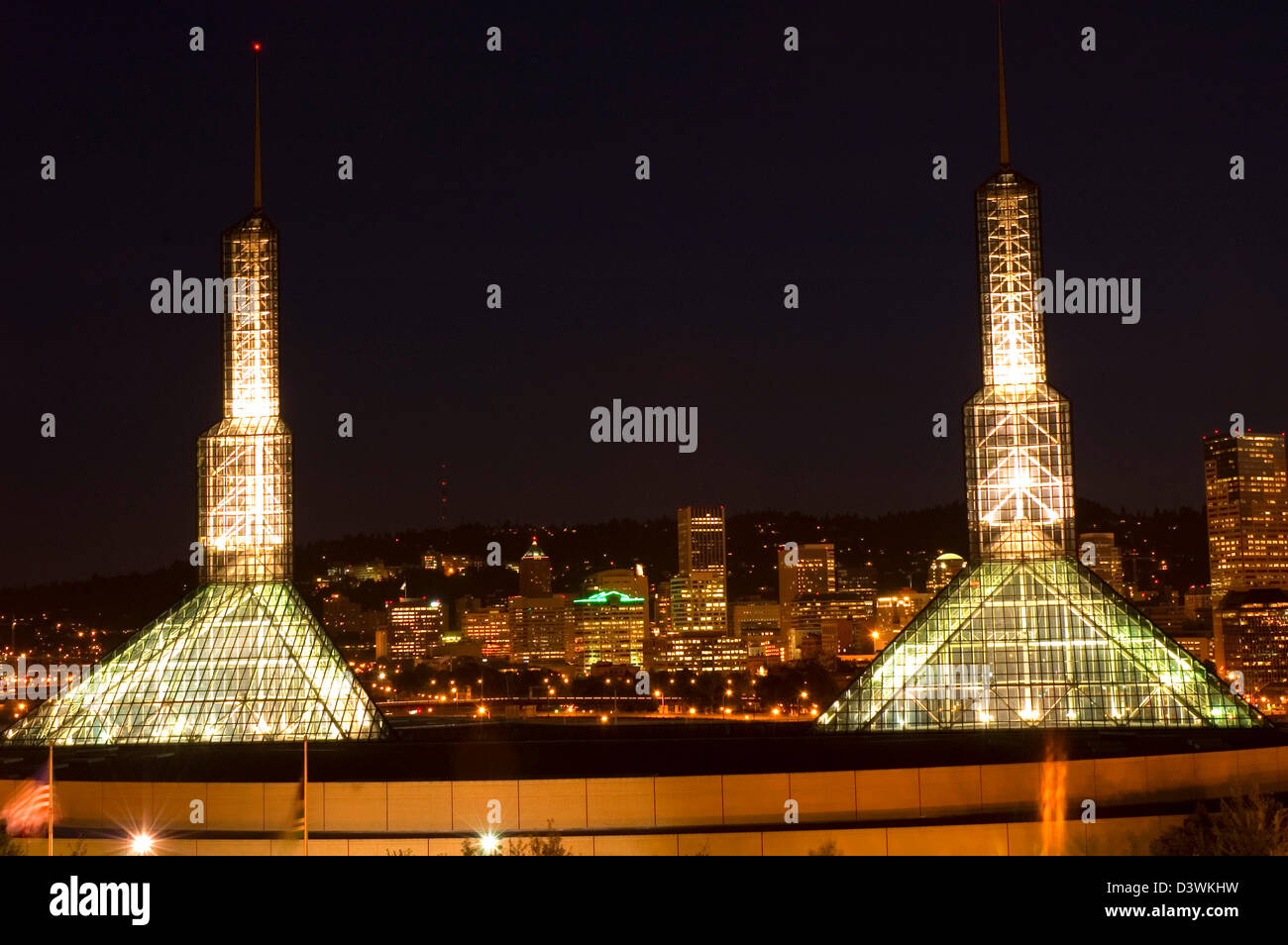 Oregon Convention Center at night, Portland, Oregon Stock Photo - Alamy