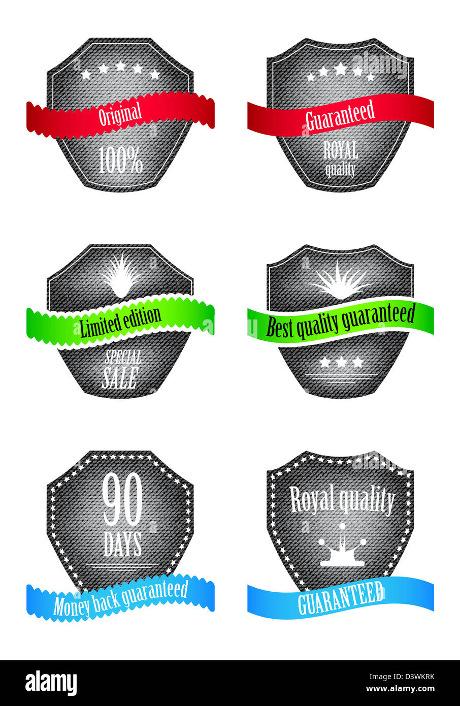 special labels with black jeans design Stock Photo - Alamy
