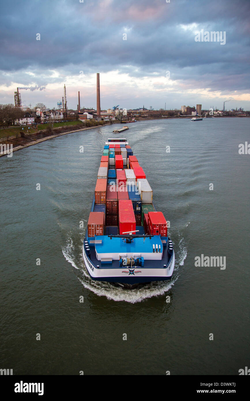River Rhine Container Barge Stock Photos & River Rhine Container Barge ...