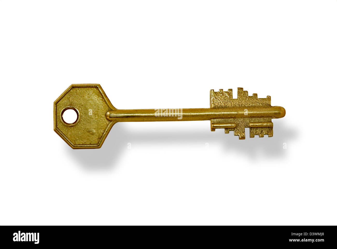 The ancient key is photographed on a white background Stock Photo - Alamy