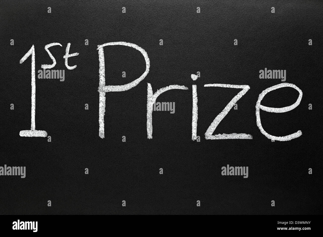 1st prize written on a blackboard Stock Photo - Alamy