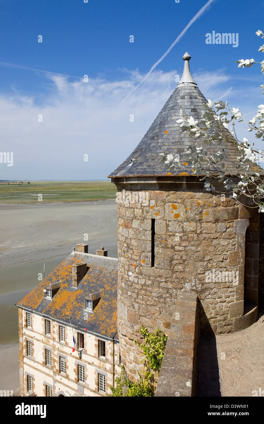 houses inside the mont saint michel in the north of france Stock Photo ...