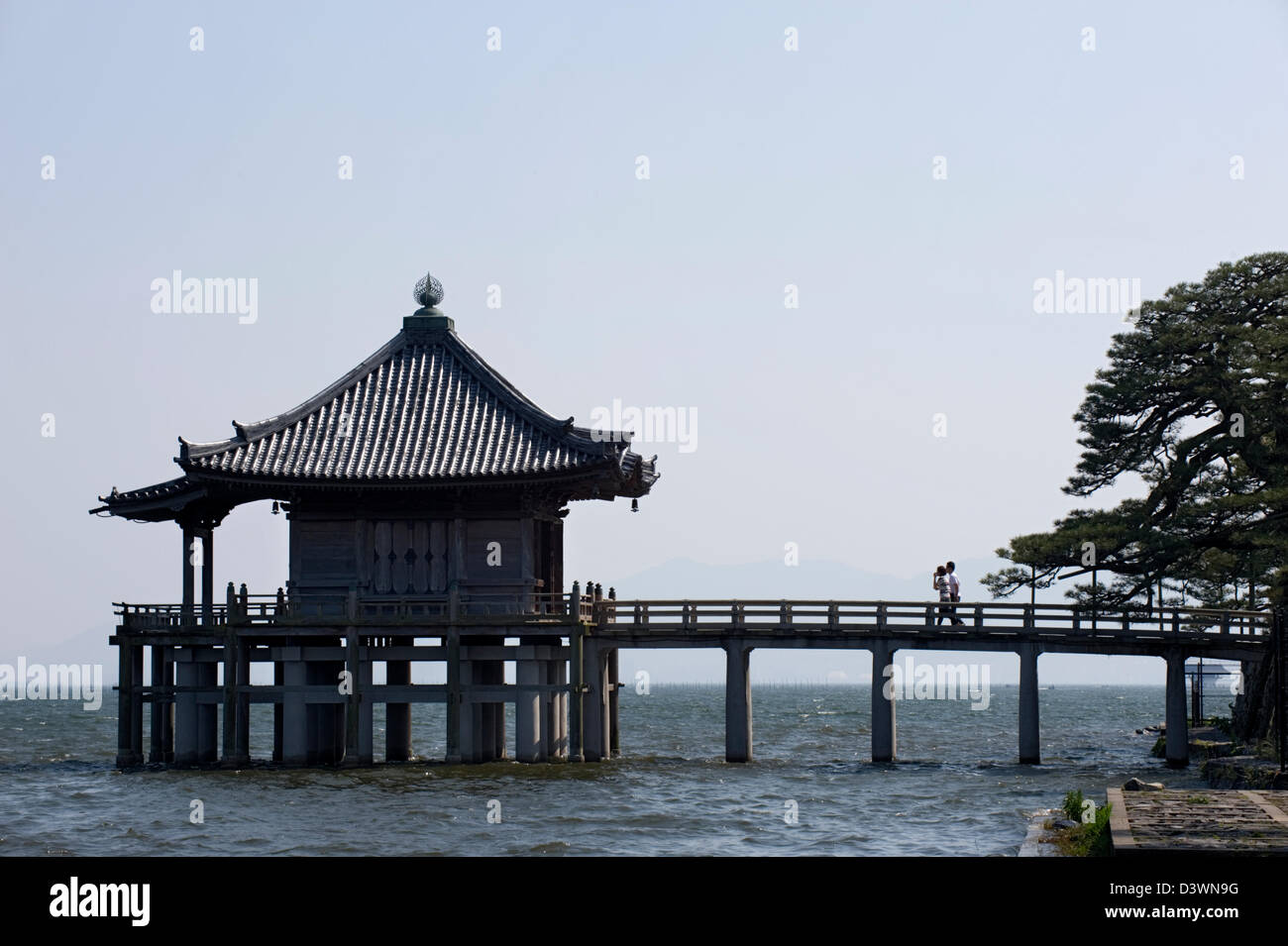 Ukimido floating hall at Mangetsuji Temple sits on stilts above the ...