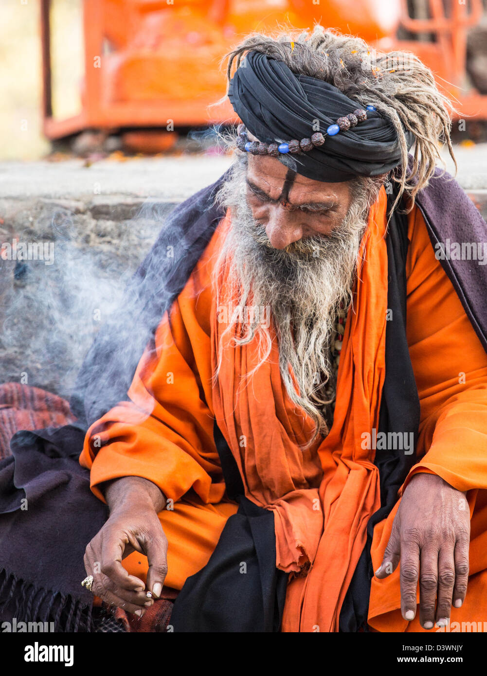 Sadhu smoking hi-res stock photography and images - Alamy