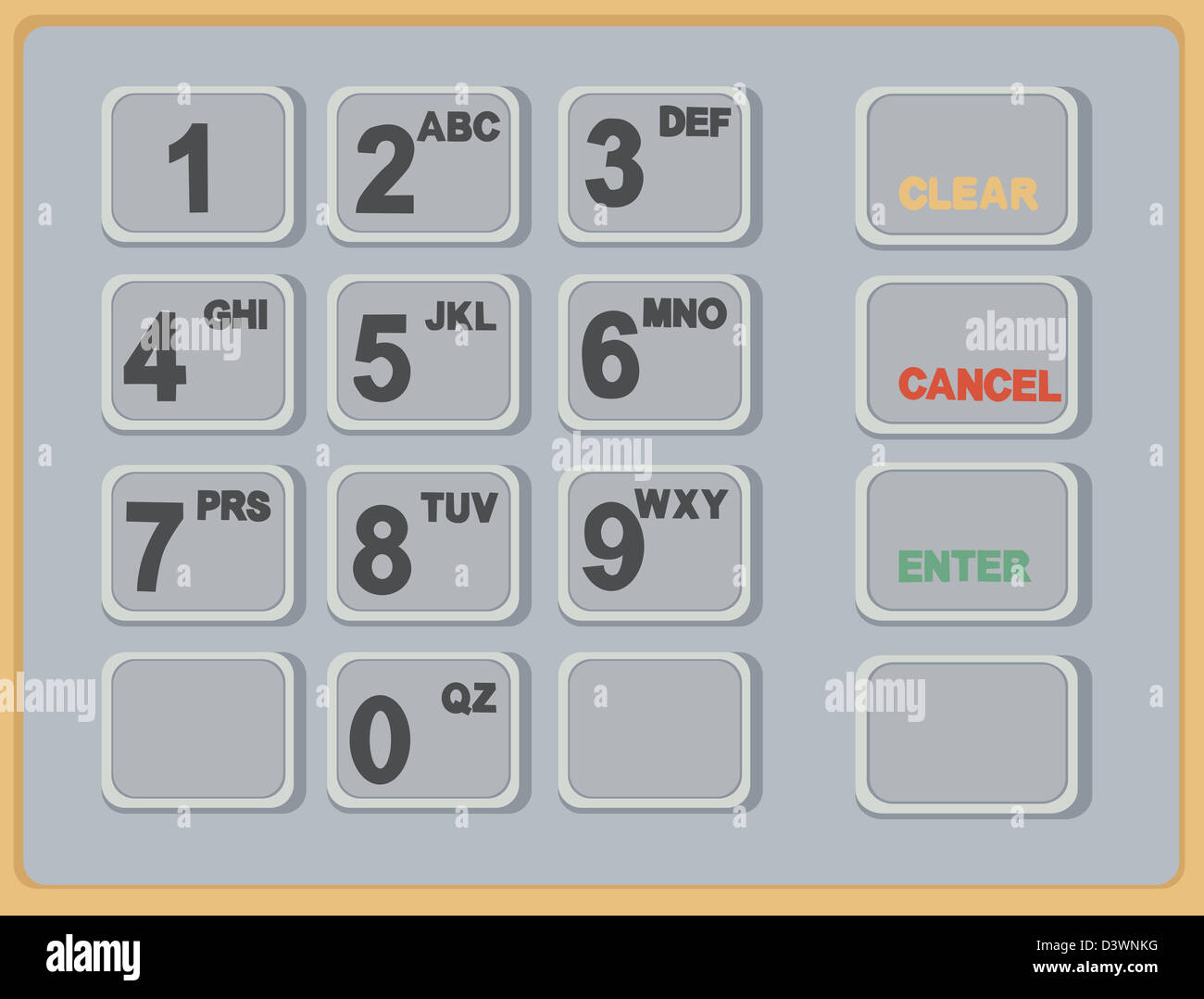 Vector of cash machine ATM keypad Stock Photo - Alamy