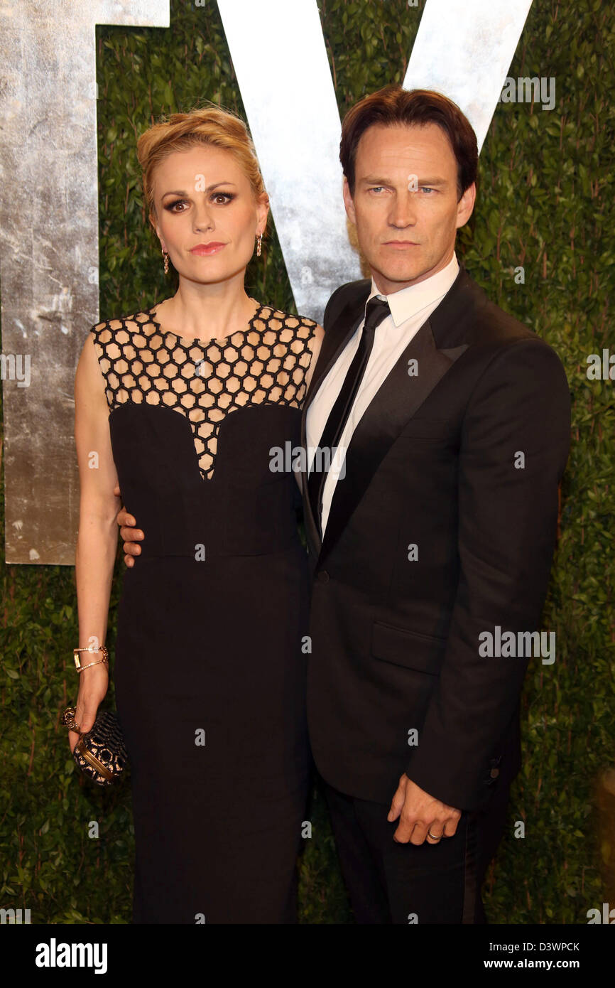 Actors Anna Paquin and Stephen Moyer arrive at the Vanity Fair Oscar ...
