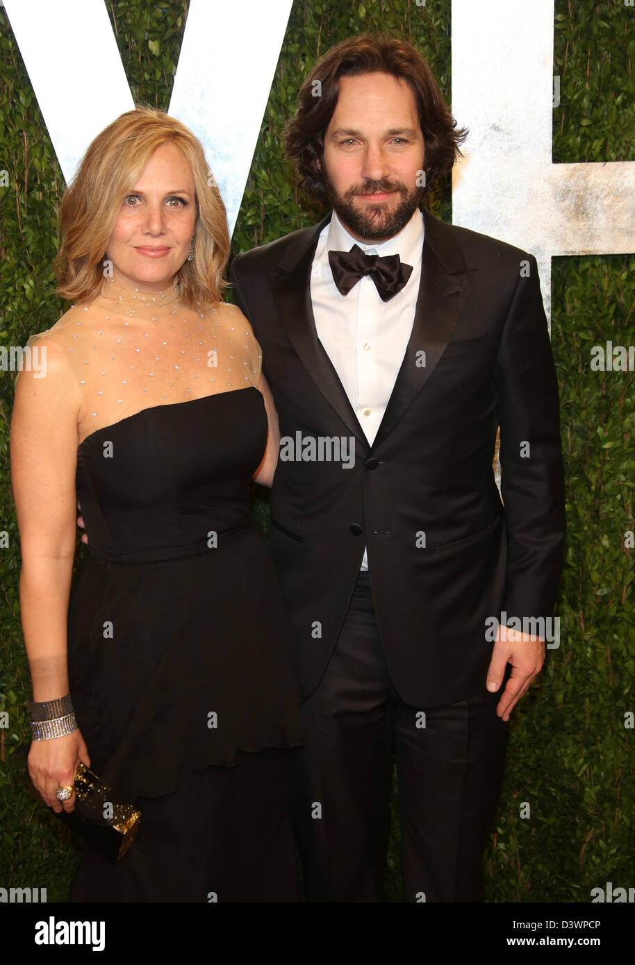 Actor Paul Rudd and Julie Yaeger arrive at the Vanity Fair Oscar Party ...
