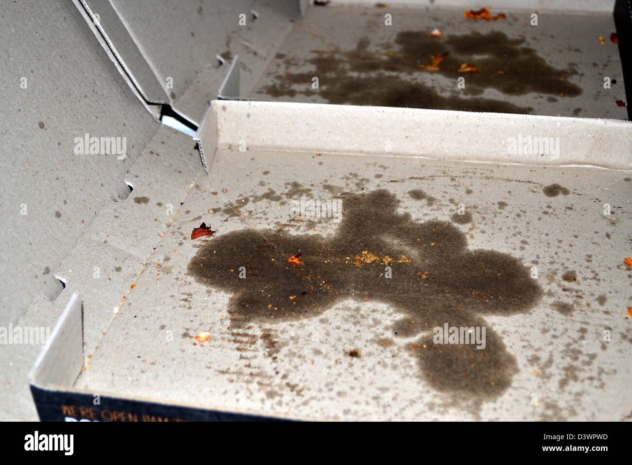 greasy pizza box Stock Photo - Alamy