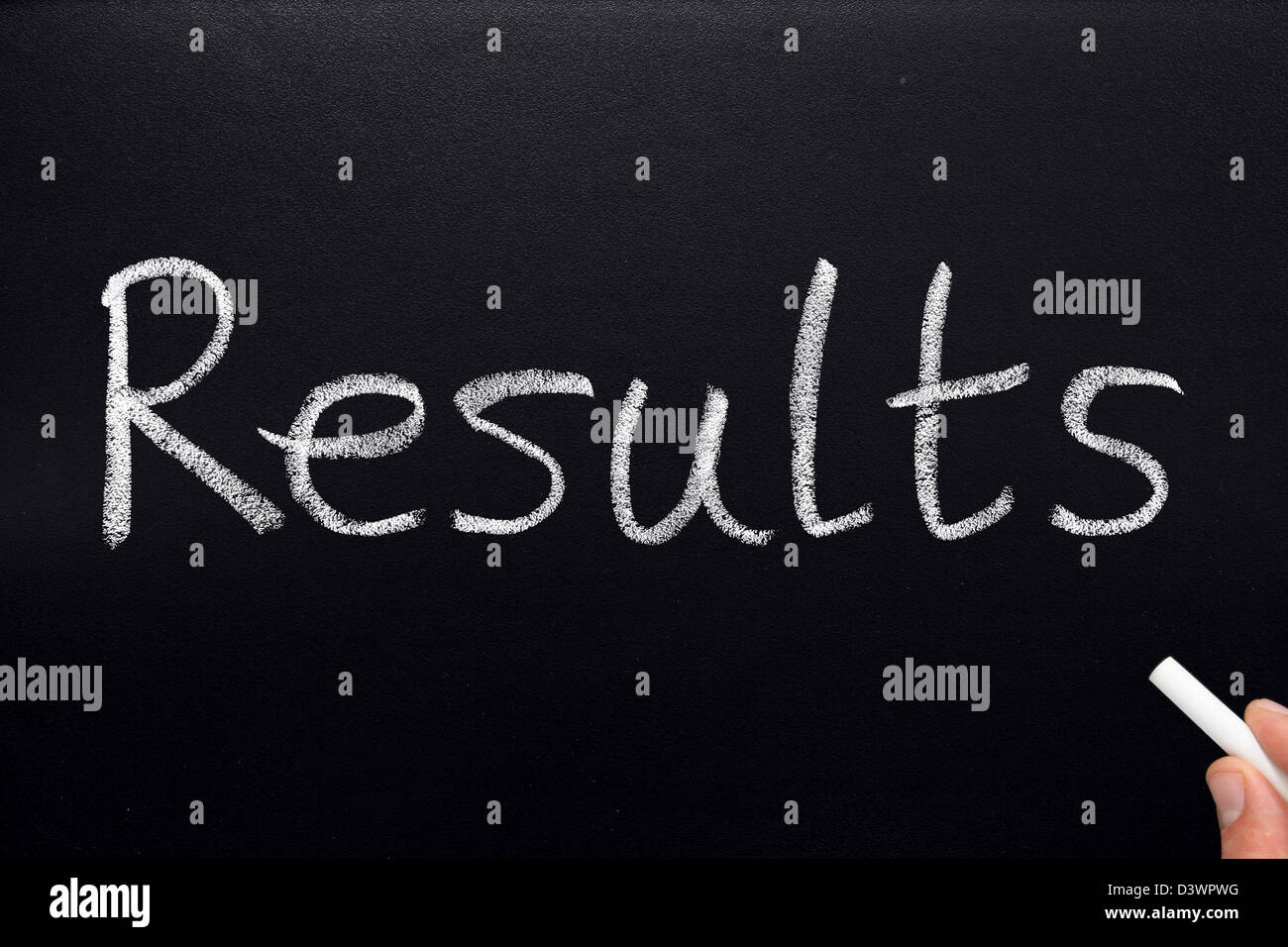 Results, written on a blackboard Stock Photo - Alamy