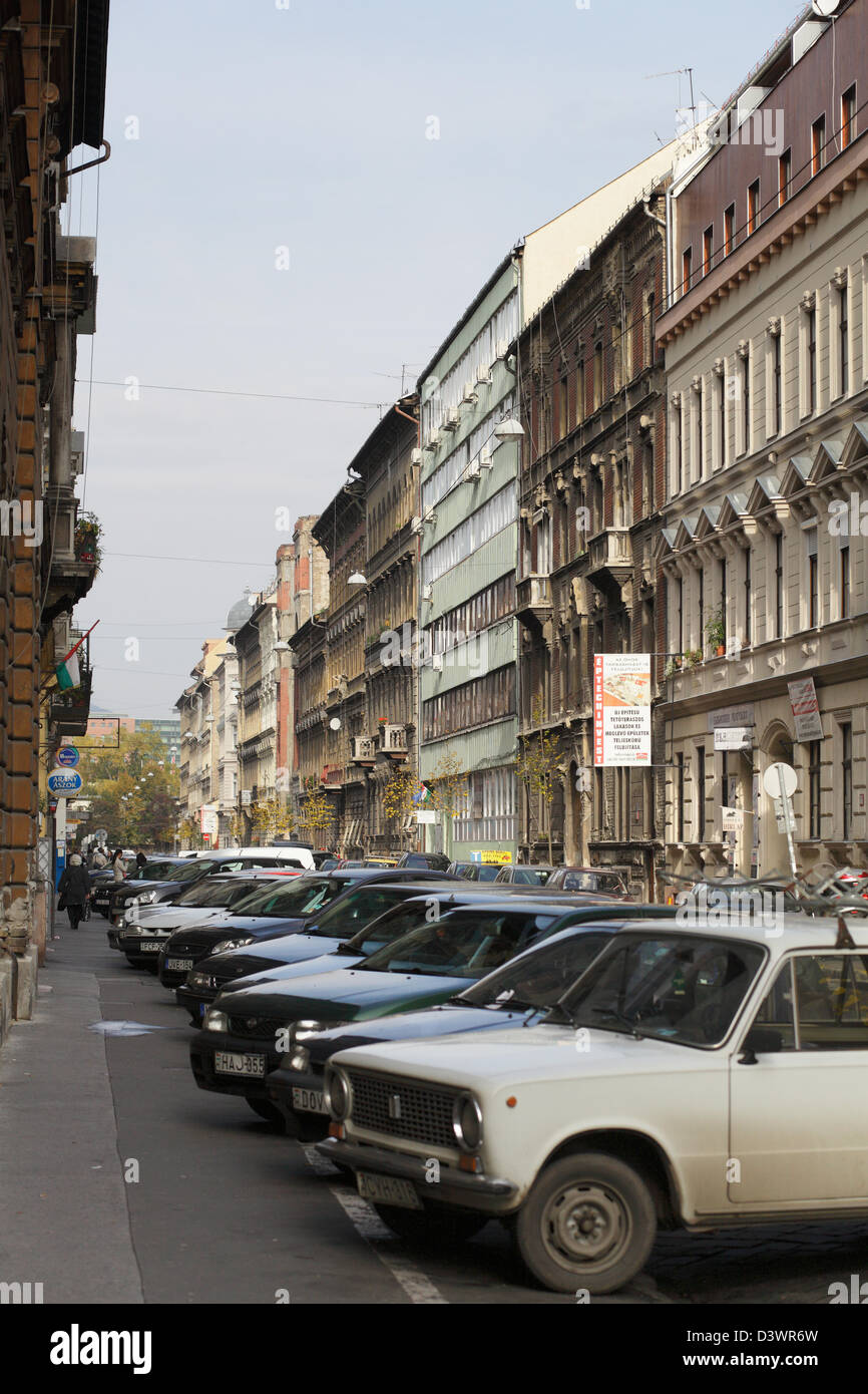 Budapest, Hungary, parked cars in downtown Stock Photo - Alamy