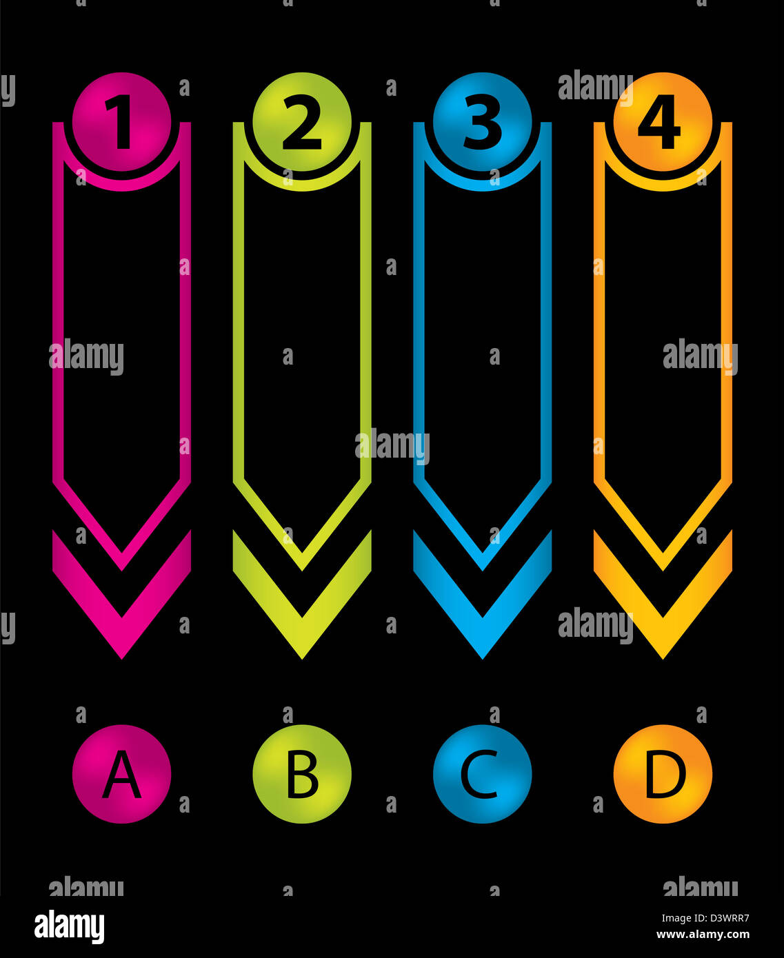 special arrow stickers set with numbered buttons Stock Photo - Alamy