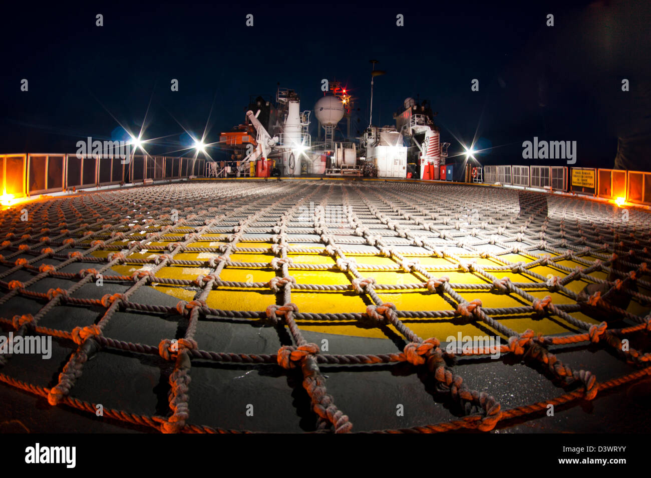 Helicopter landing deck of Seismic Vessel CGG Amadeus Stock Photo - Alamy