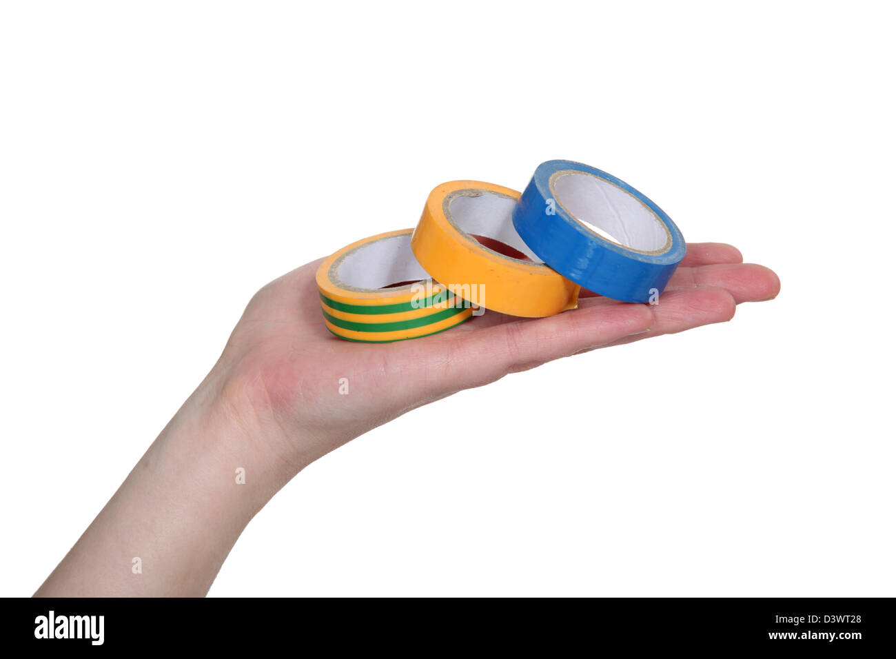 hand showing rolls of adhesive tape Stock Photo - Alamy
