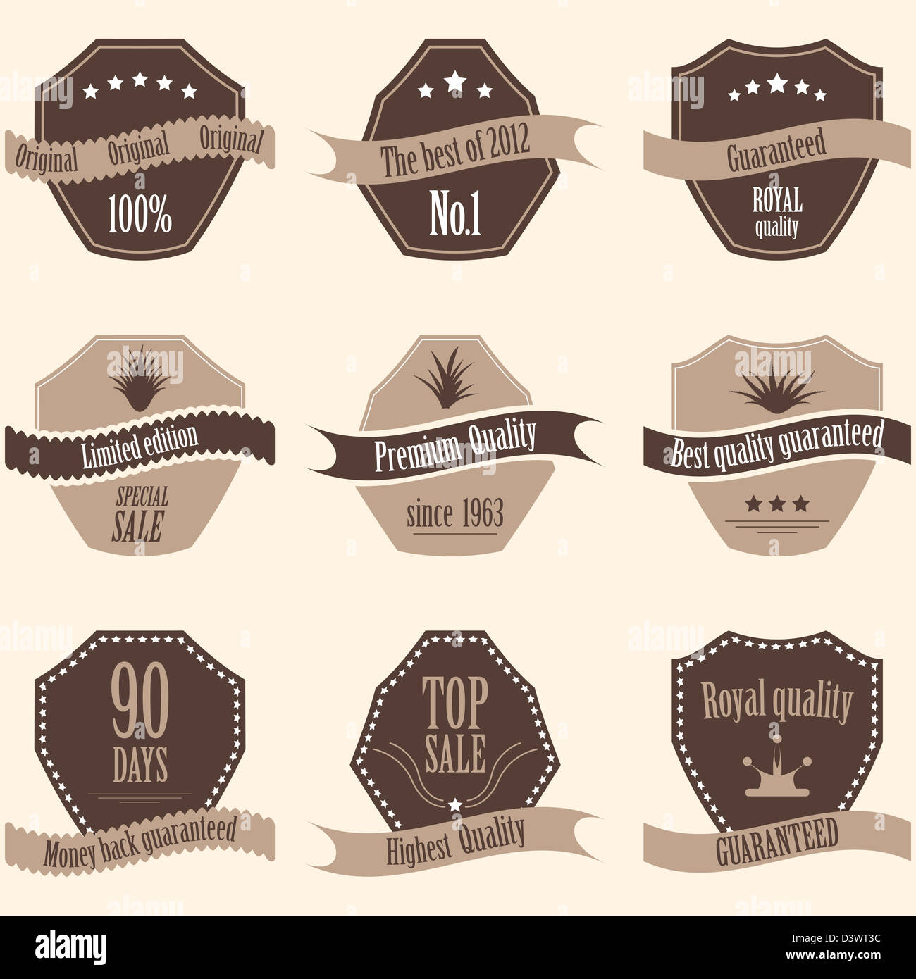 set of special labels with various design Stock Photo - Alamy