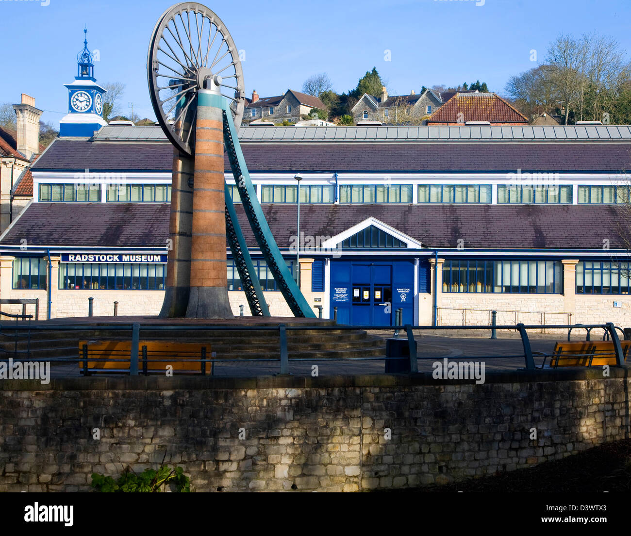Old winding wheel memorial to the coal mining heritage of the Somerset ...