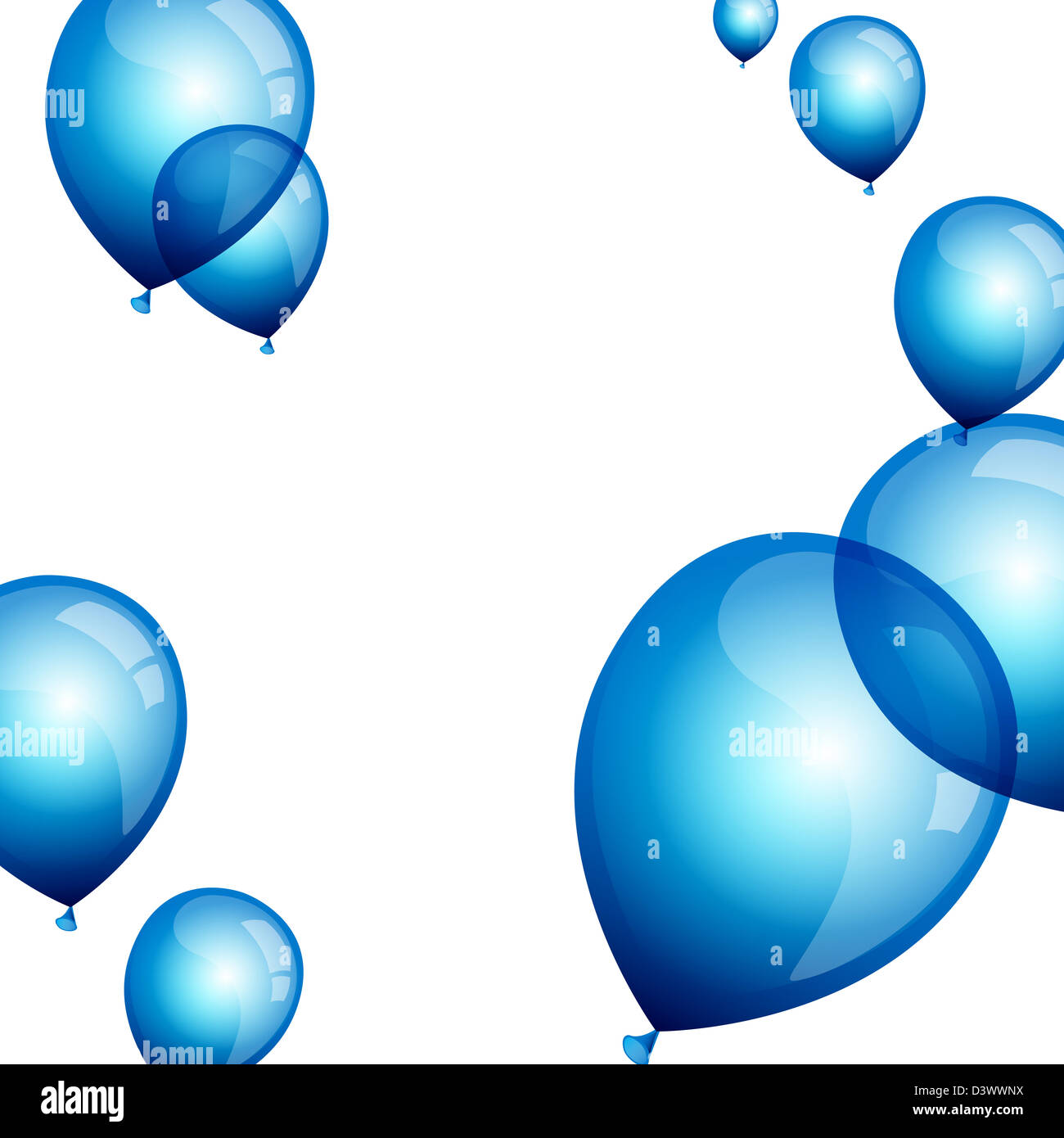 Vector illustration of blue balloons Stock Photo - Alamy