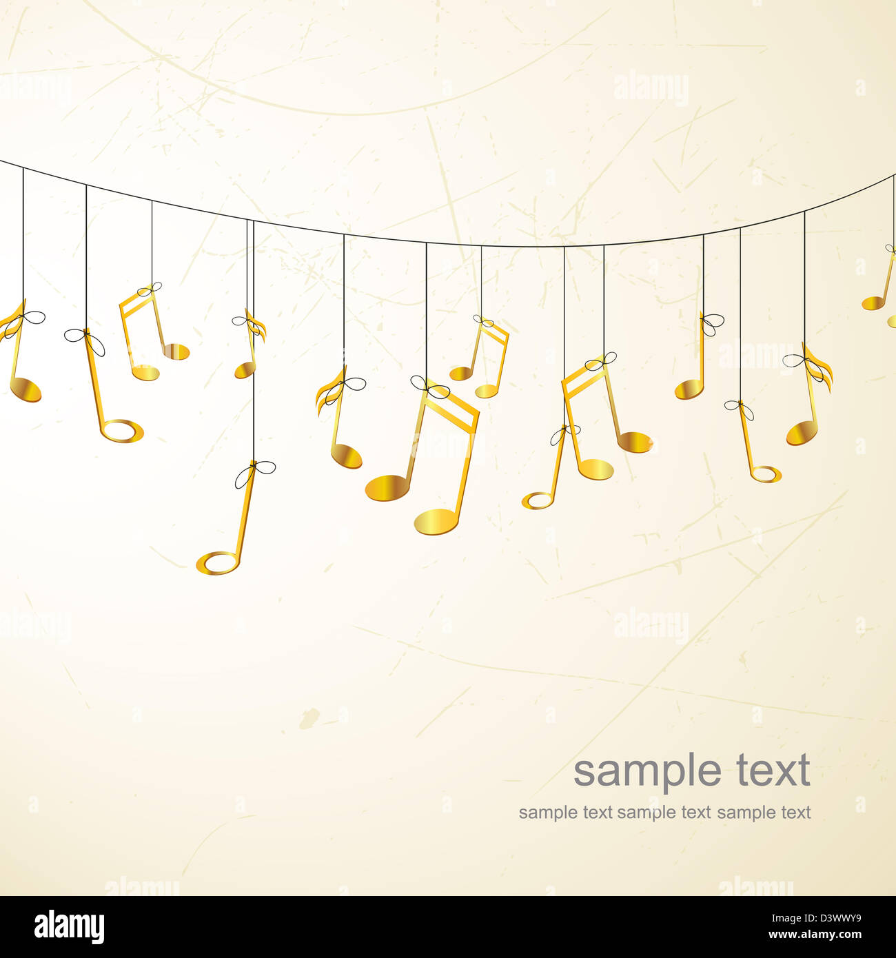Vector illustration of golden notes Stock Photo - Alamy