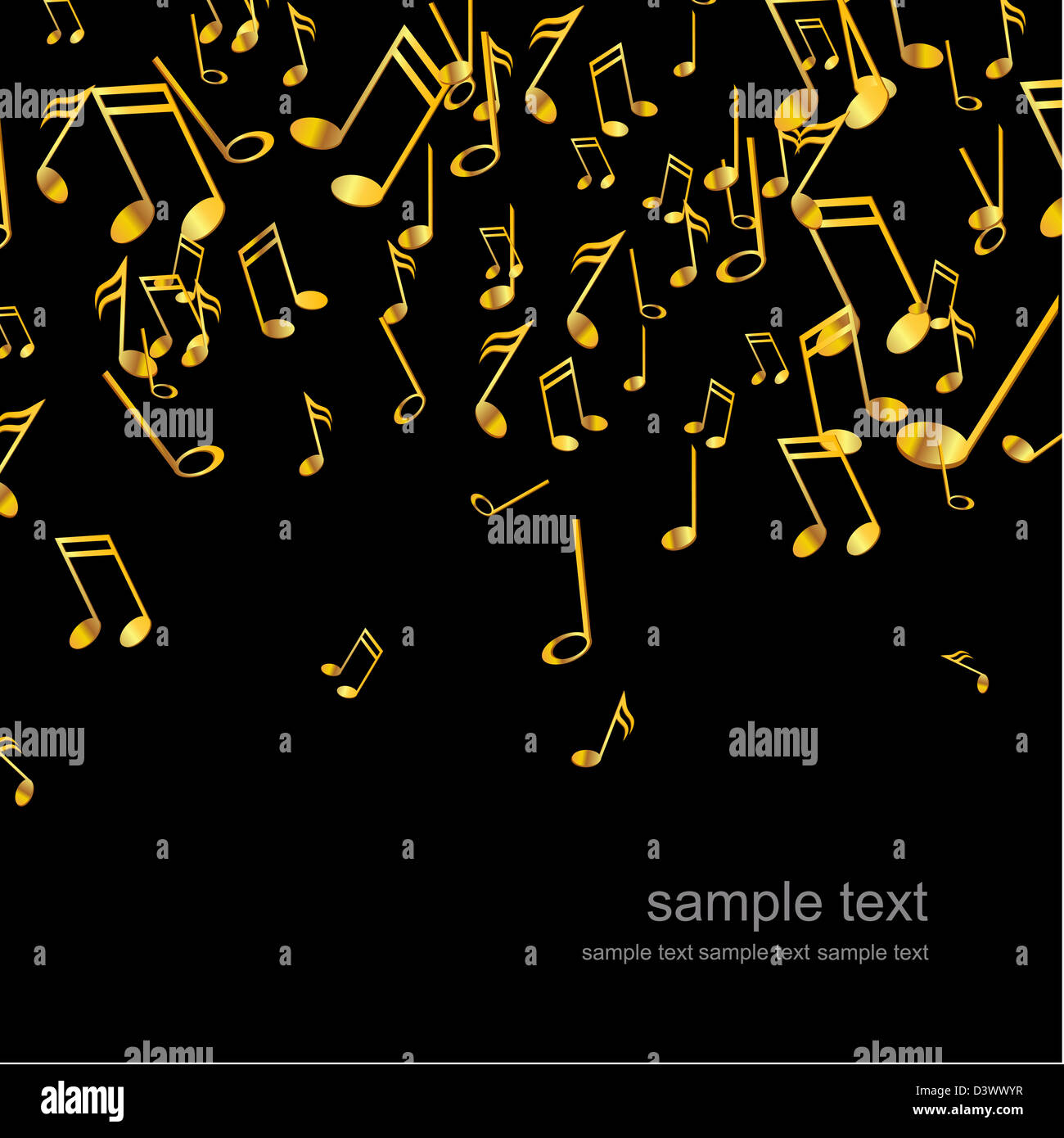 Vector illustration of golden notes Stock Photo - Alamy