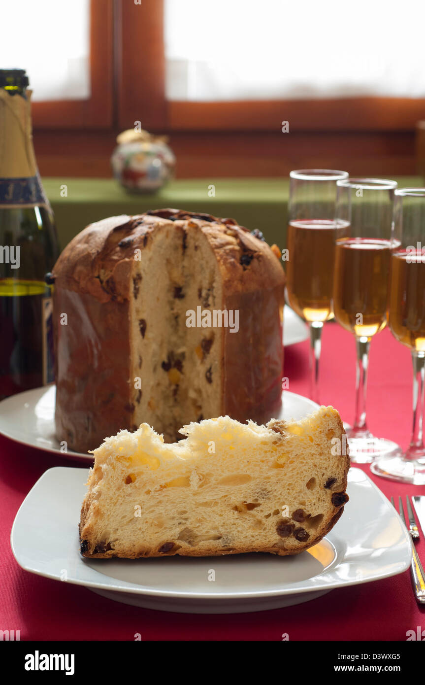 Close-up view of Panettone, Italian traditional Christmas cake from ...