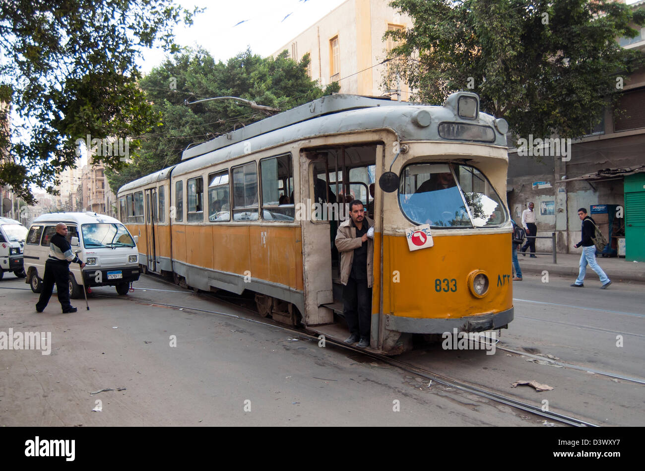 Street Scene wit Al Madina Tram, Alexandria, Egypt Stock Photo - Alamy