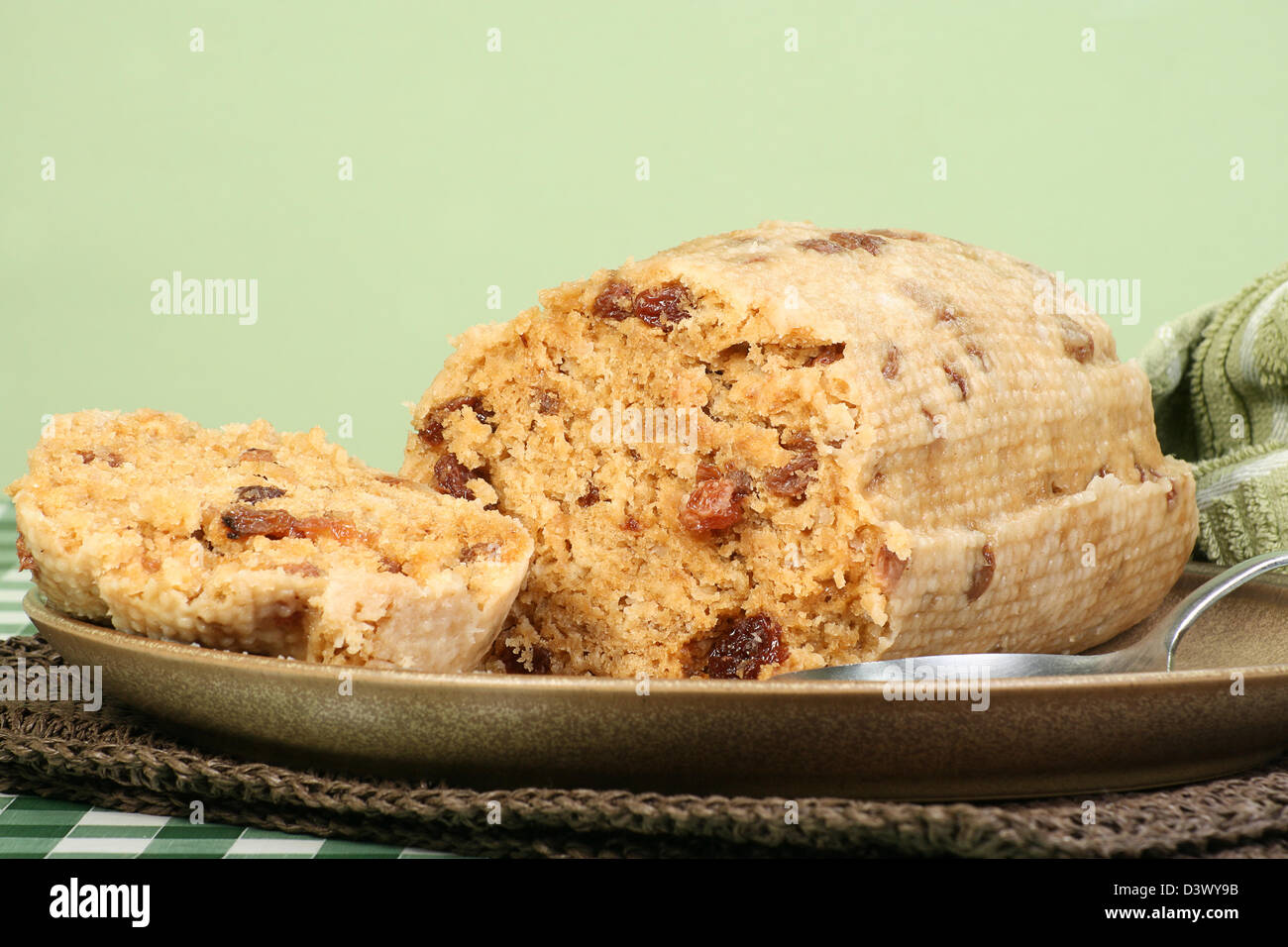 home made steamed suet pudding with fruit Stock Photo - Alamy