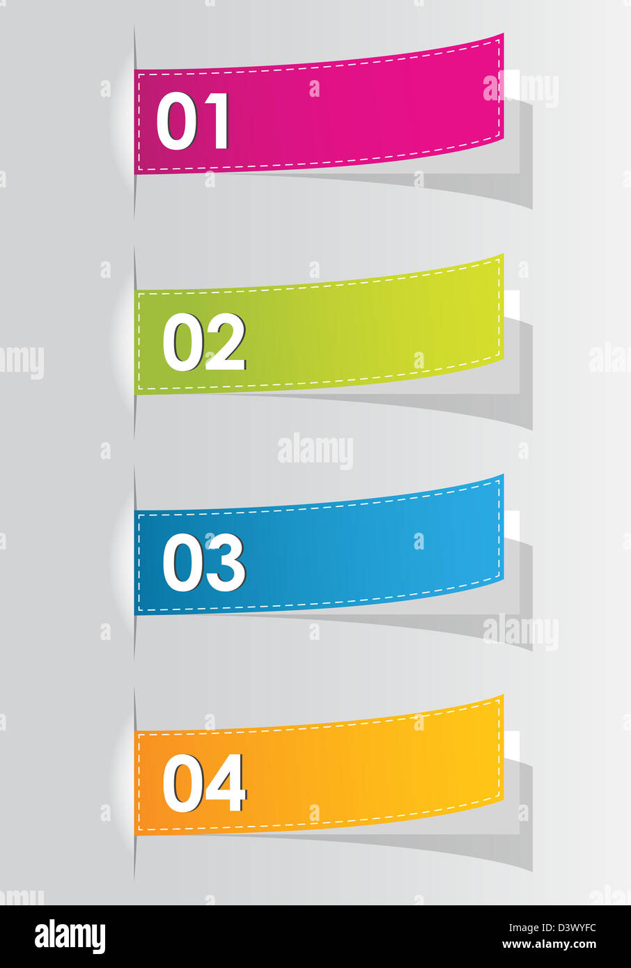set of colorful numbered stickers for your website Stock Photo - Alamy