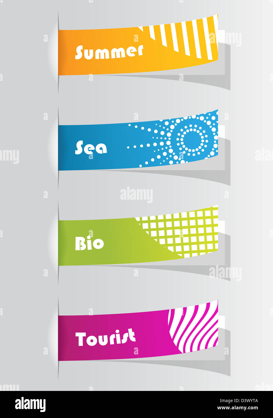 set of colorful vector sample stickers for your website Stock Photo - Alamy