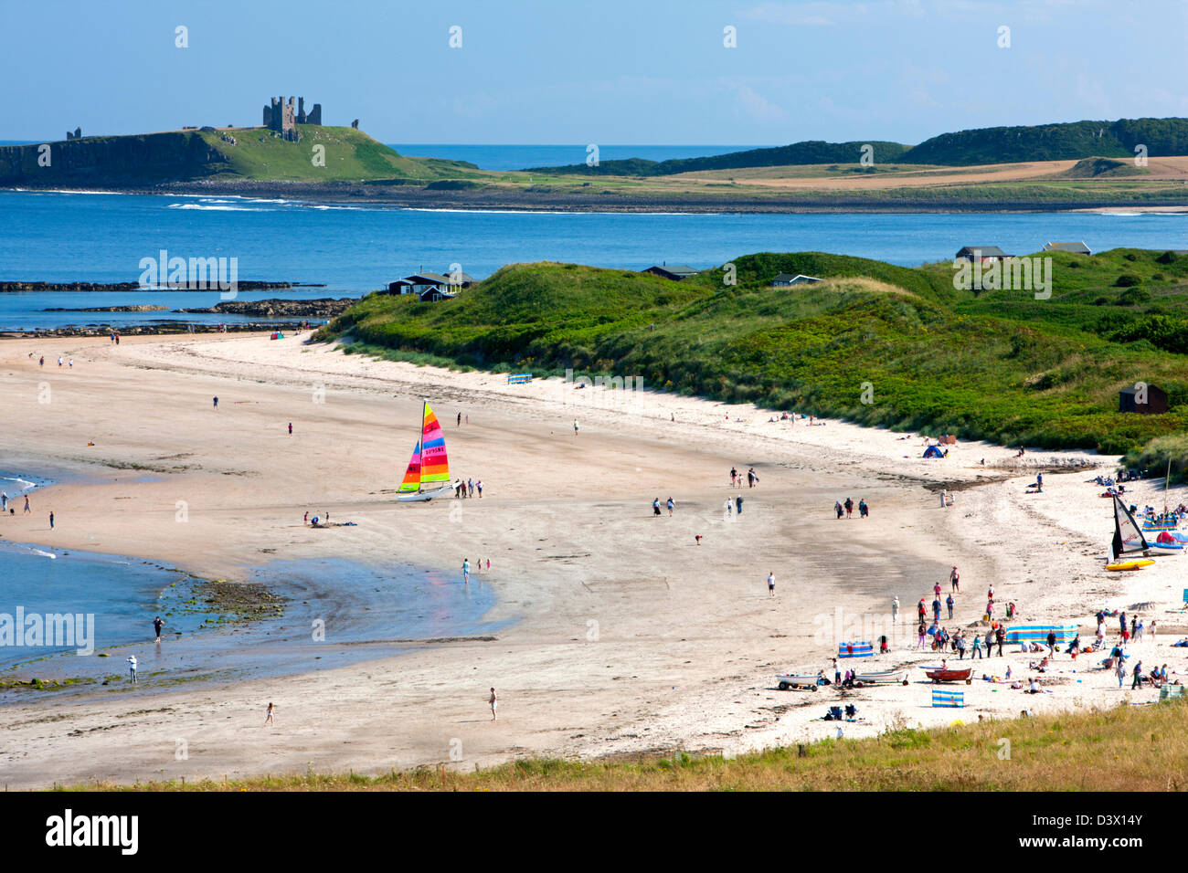 Dunstanburgh castle beach hi-res stock photography and images - Alamy