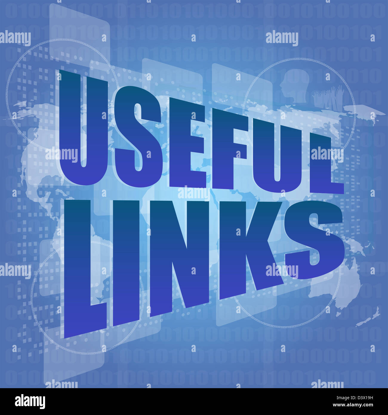 words useful links on digital touch business screen Stock Photo - Alamy