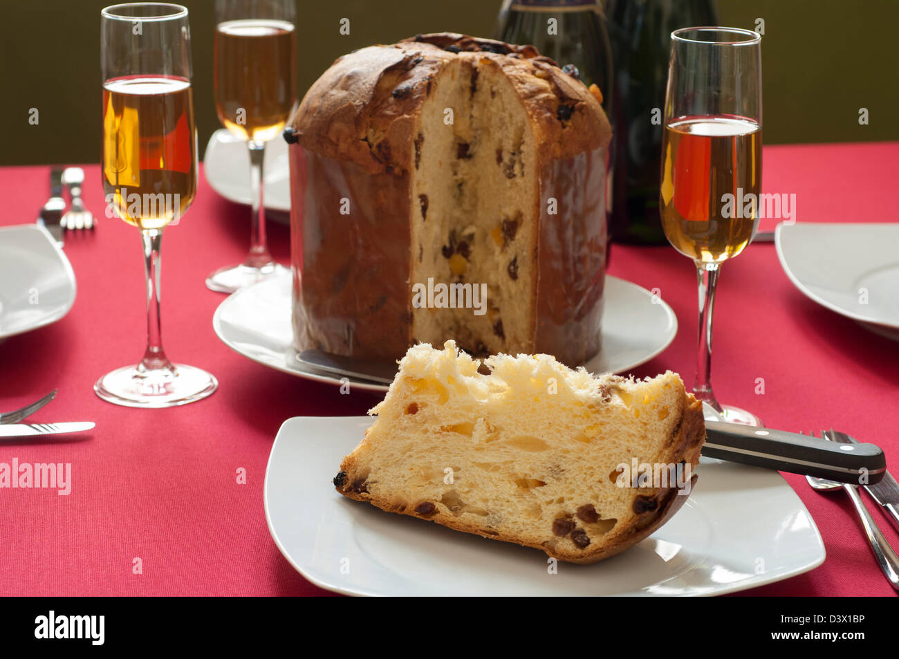 Close-up view of Panettone, Italian traditional Christmas cake from ...